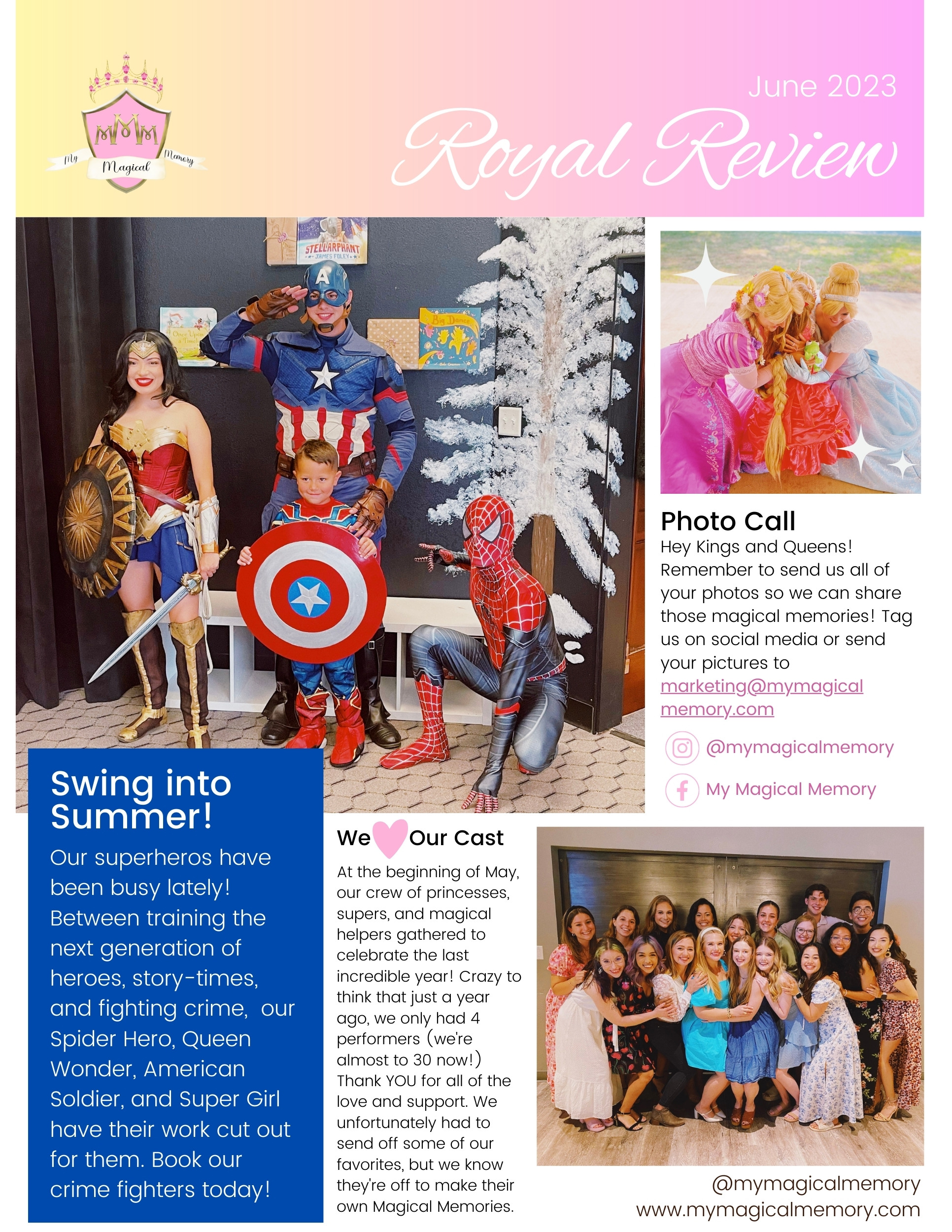June Royal Review – My Magical Memory – Character Entertainment for Children's Parties & Events